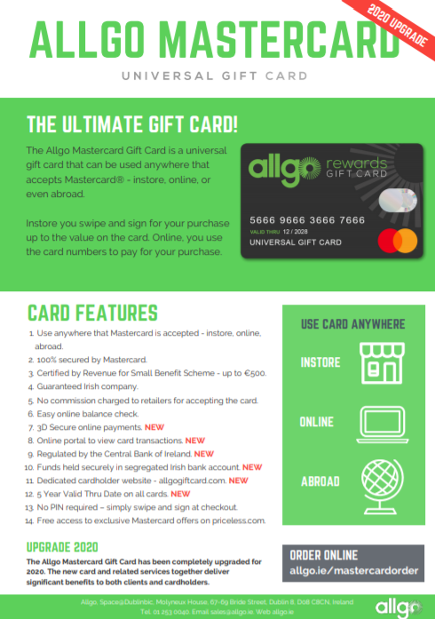 Allgo Mastercard Gift Card 2020 - Download Now